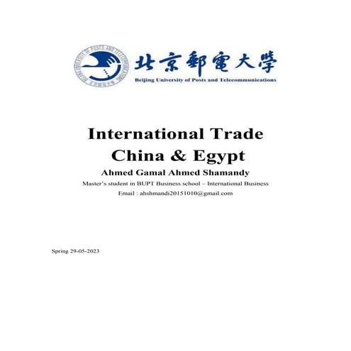 China and Egypt international trade | PDF