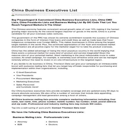 China business executives_list | PDF