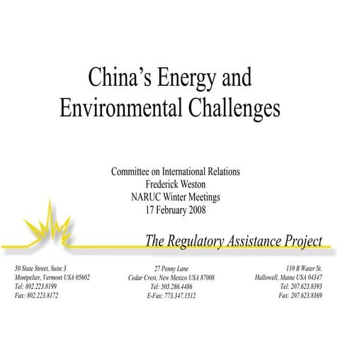 China energy and environmental challenges | PPT