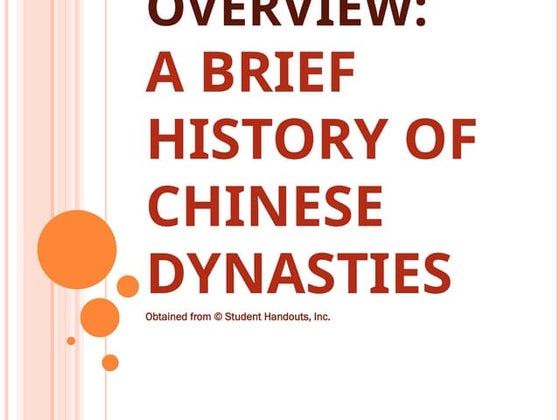 Chinese Dynasties Overview | PPT