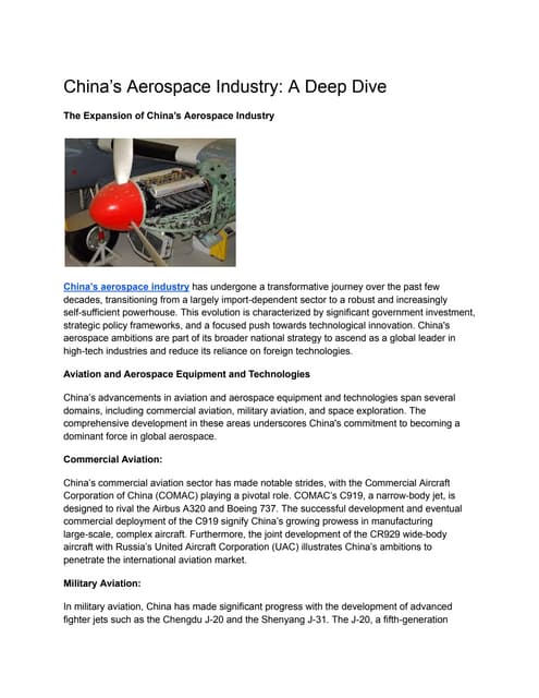 China's Aerospace Industry_ A Comprehensive Overview (1).pdf | Aviation ...