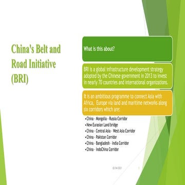 China's Belt and Road Initiative Presentation - 31st March 2021 | PPTX