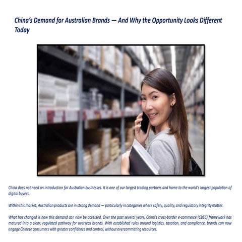 China’s Demand for Australian Brands — And Why the Opportunity Looks ...