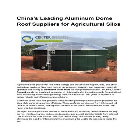 China’s Leading Aluminum Dome Roof Suppliers for Agricultural Silos.docx