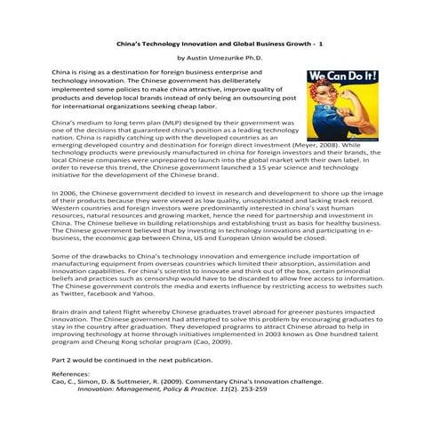 China's technology innovation and global business growth | PDF