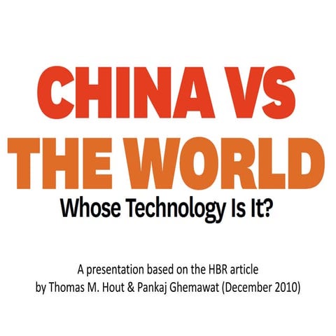 China vs the World: Whose Technology Is It? | PDF