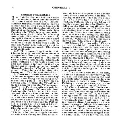 Chin falam bible genesis 1 | PDF