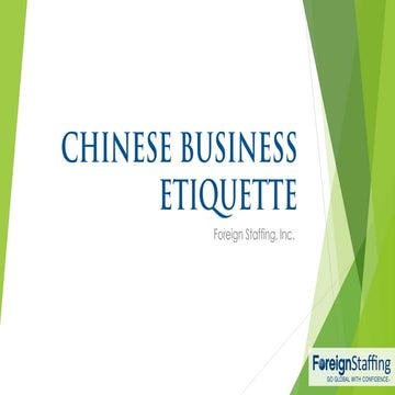 Chinese Business Etiquette | PDF