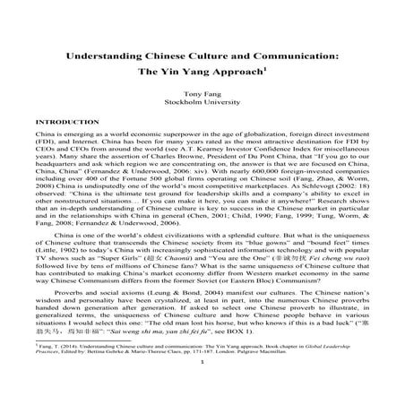Influence of culture and religion in Chinese communication | PDF