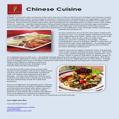 Chinese cuisine | PDF