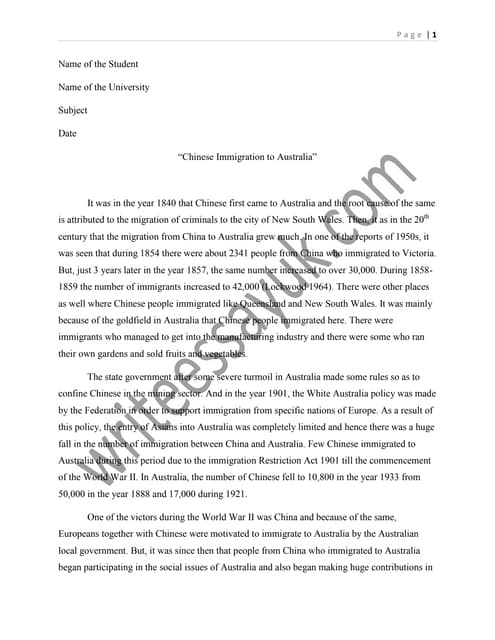 History of Australian Immigration.docx | Australia and Oceania Travel ...