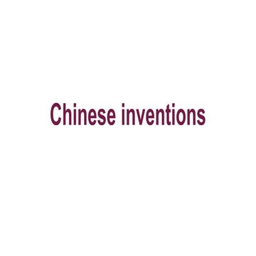 Chinese inventions | PDF
