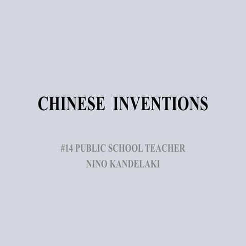 Chinese inventions pp | PPT
