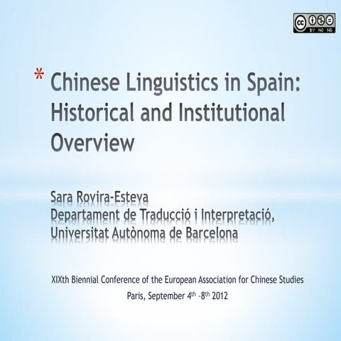 Chinese linguistics in Spain: historical and institutional overview | PDF