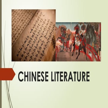 CHINESE LITERATURE: Sinophone literature | PPTX