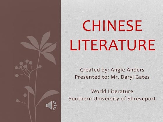 Chinese literature ppt | PPT