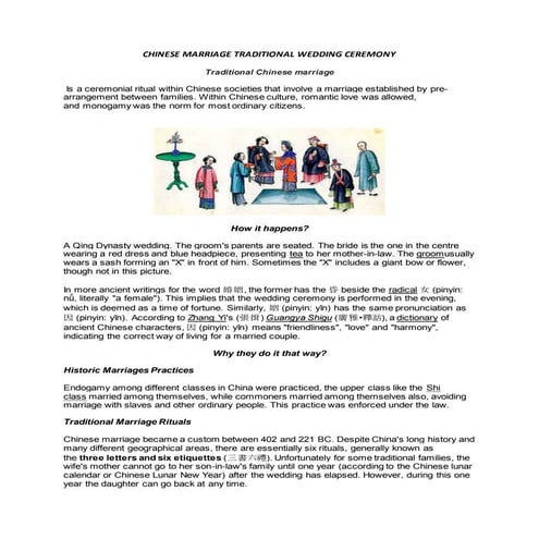 Chinese marriage traditional wedding ceremony | DOCX