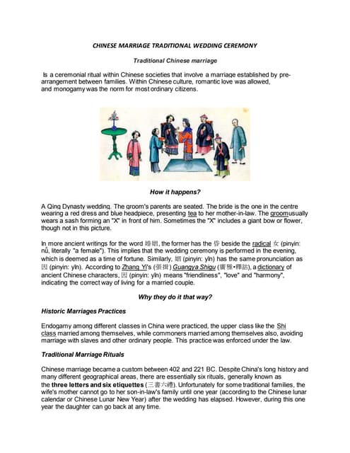 Traditional Marriage in China | PPT