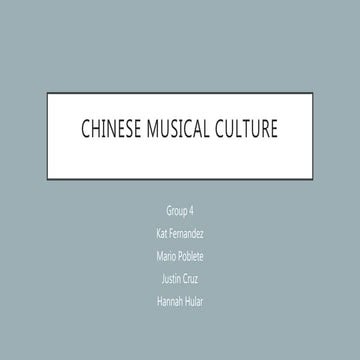 Chinese Musical Culture | PPTX