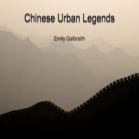 Chinese Urban Legends | ODP