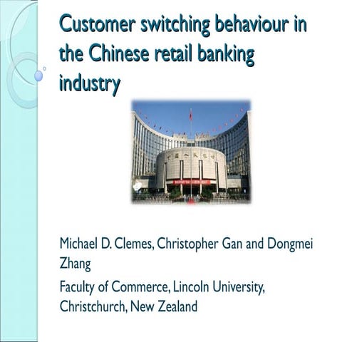 Chinese retail banking industry | PPT