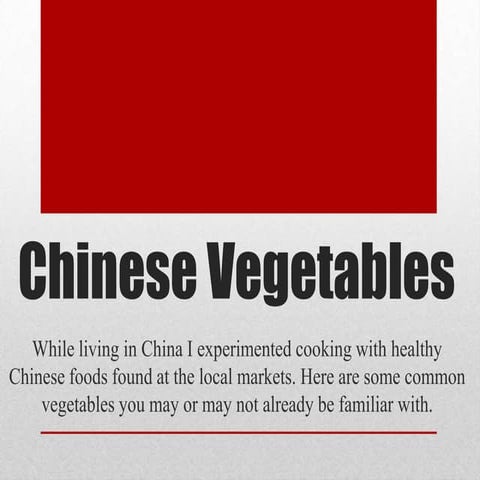 Chinese vegetables | PPTX