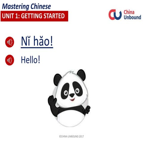 Chinese Mandarin - Basic Greetings | PPTX