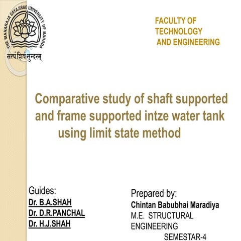 Parametric study of rcc staging (support structure) for overhead water ...