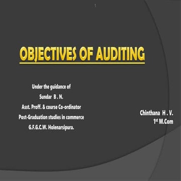 Objectives of auditing | PPTX