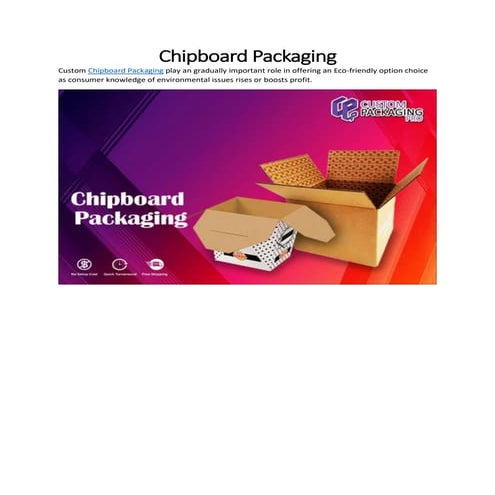 Chipboard Packaging/ ChipboardPackagingBoxes | DOCX | Green Solutions | Business