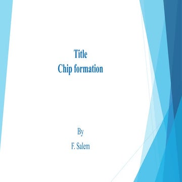 Chip formation | PPTX