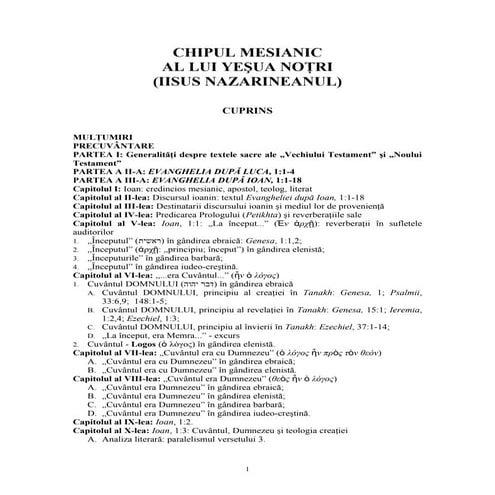 Chipul mesianic al lui Iesua | DOC