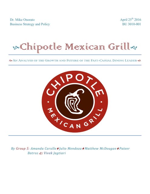Case study - Strategy Review at Chipotle | PPT