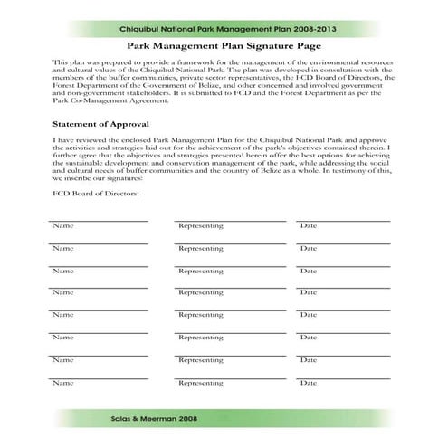 Chiquibul national park management plan... | PDF