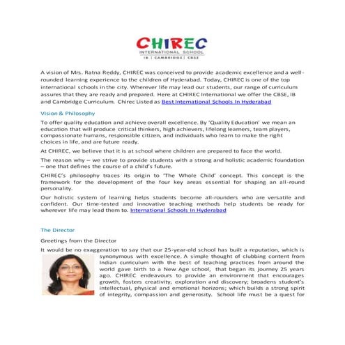 Chirec international school article-1 | DOCX