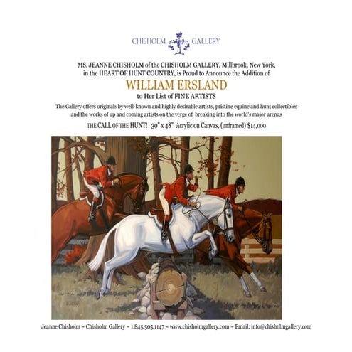 Chisholm Gallery, William Ersland's THE CALL OF THE HUNT | PDF ...