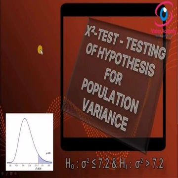 Chi Square Test When Sample Variance Known | PPTX