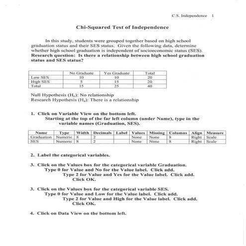 Chi square and SPSS | PDF