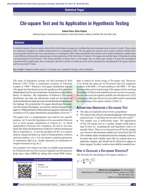 Chisquare test | PPT