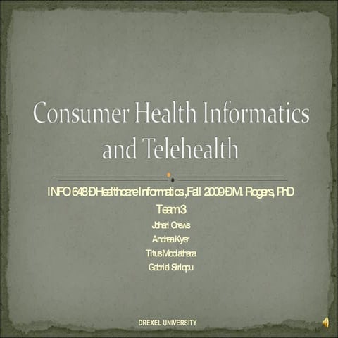 Consumer Health Information & Telehealth | PPT