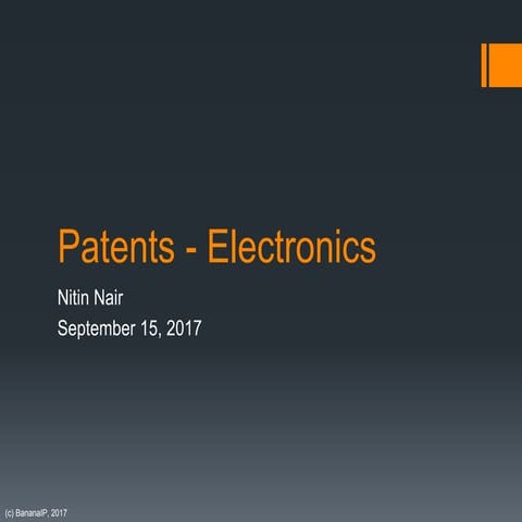 Patents - Electronics | PPTX | Operating Systems | Computer Software and Applications