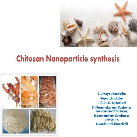 Chitosan nanoparticle synthesis | PPTX