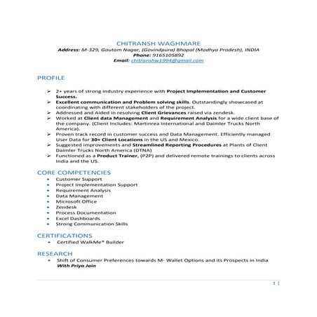 Chitransh waghmare customer success | PDF