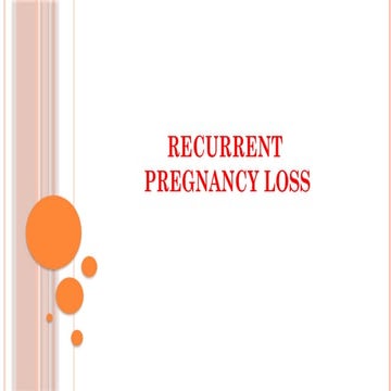 recurrent pregnancy loss and role of progesterone | PPT