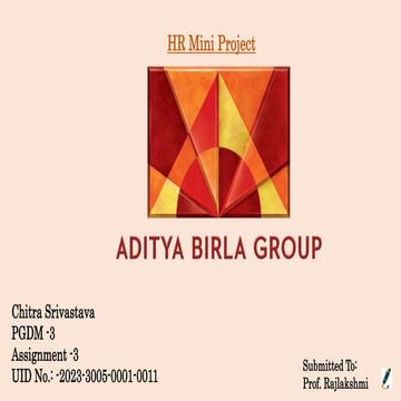 Human Resources Mini project.- Aditya Birla Insurance | PPTX