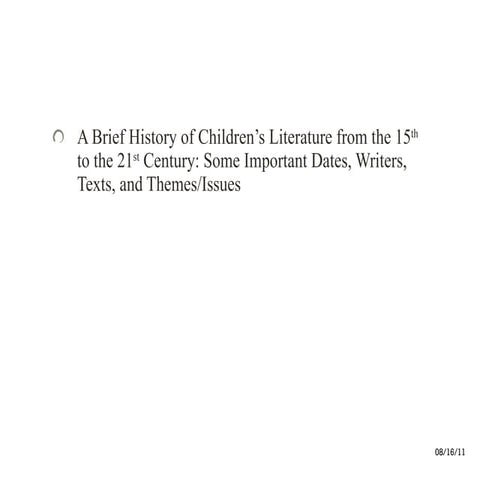 History of Children's Literature | PPT