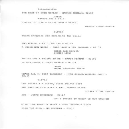 Chloe and olivia disney radio script | PDF