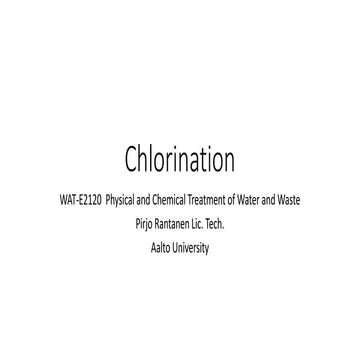 Chlorination ppt.pdf chlorine function in disinfection | PDF