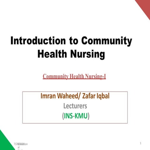CHN-I Complete Slides.pdf.community health nursing by ma'am faiza | PDF