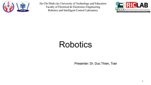 USE OF MATRIX IN ROBOTICS | PPTX